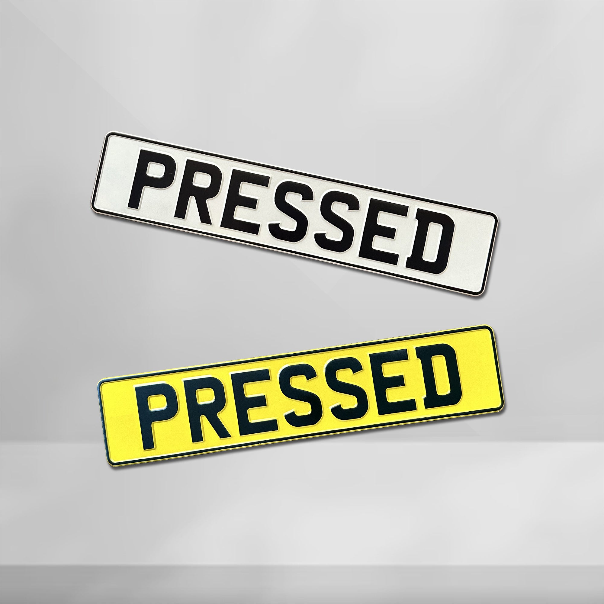 Pressed Oblong Metal Number Plate - (Front & Rear)