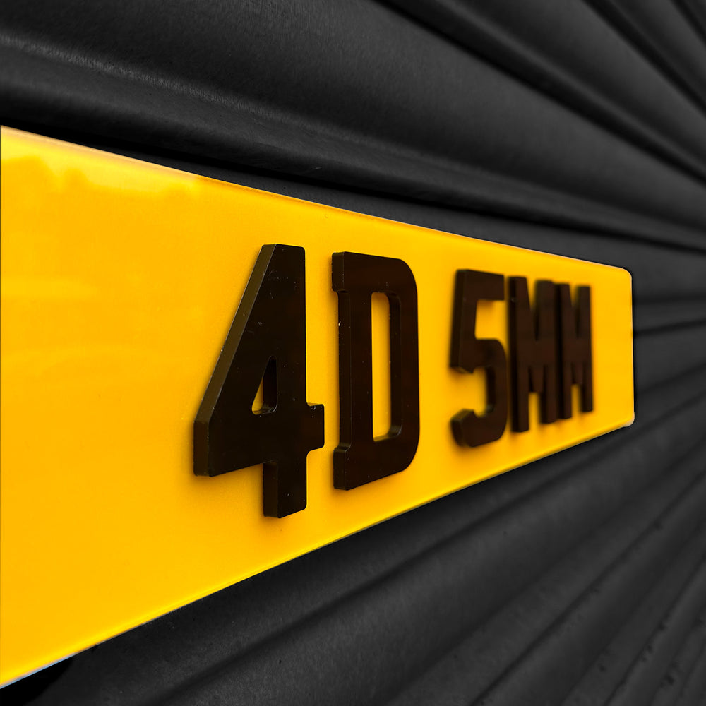 4D Number Plate Laser Cut 5MM - Fully Luxury