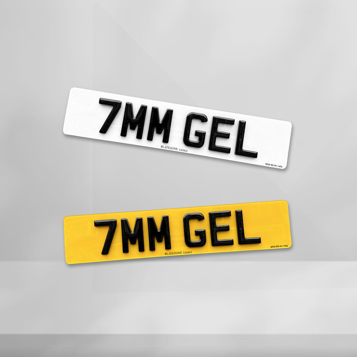 4D Gel 7MM Number Plate - Premium Pair