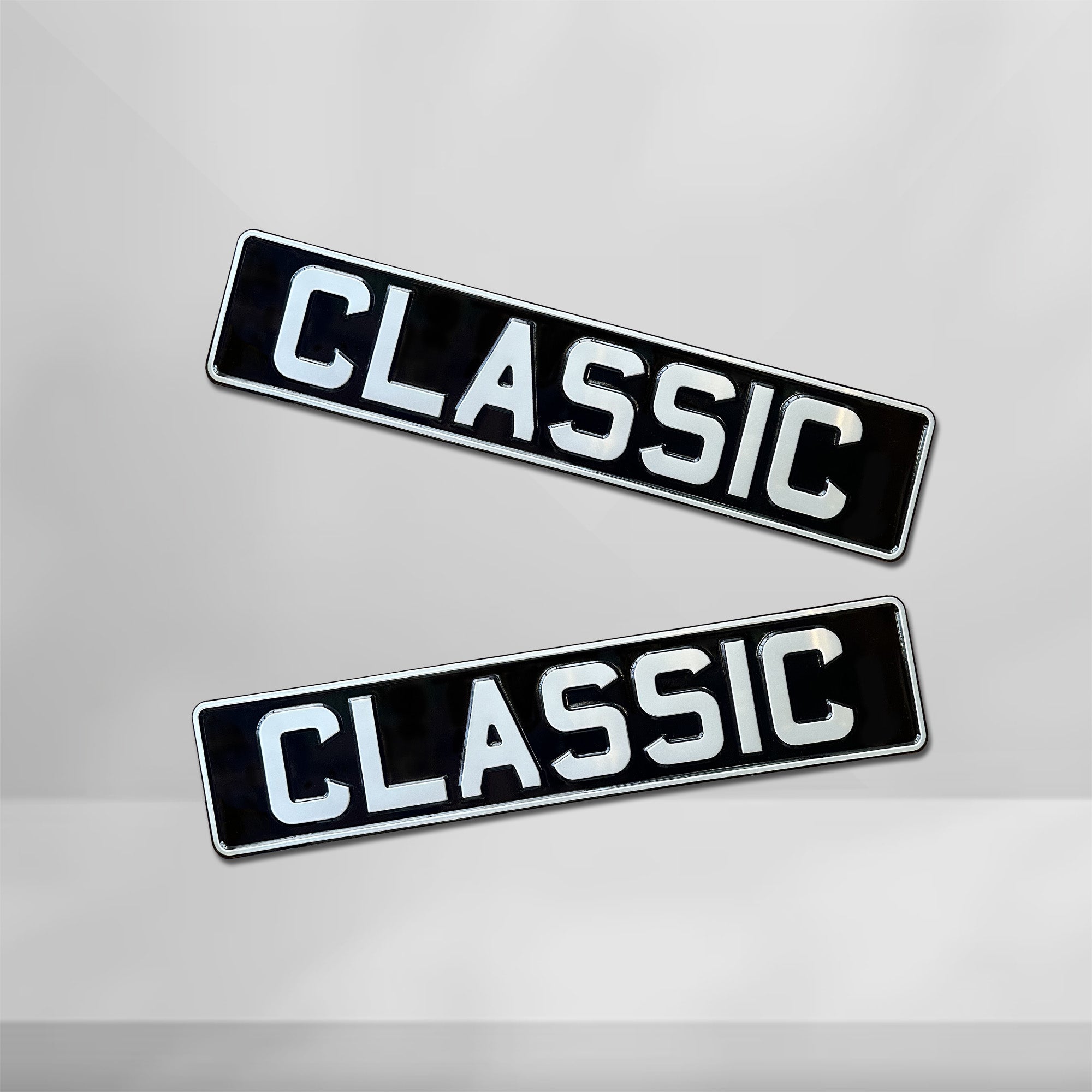 Classic Oblong Metal Number Plate - (Front & Rear)