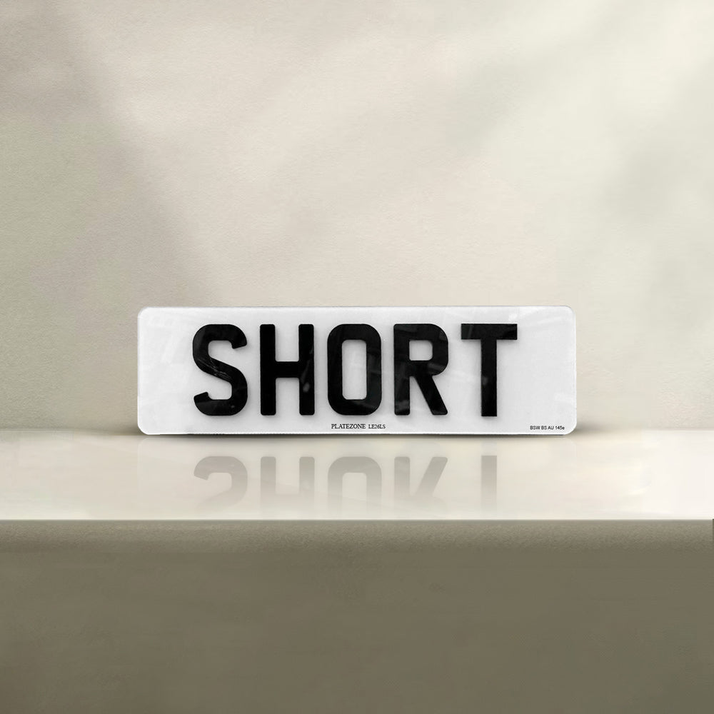 Short Number Plate | UK Legal Short Registration Plates